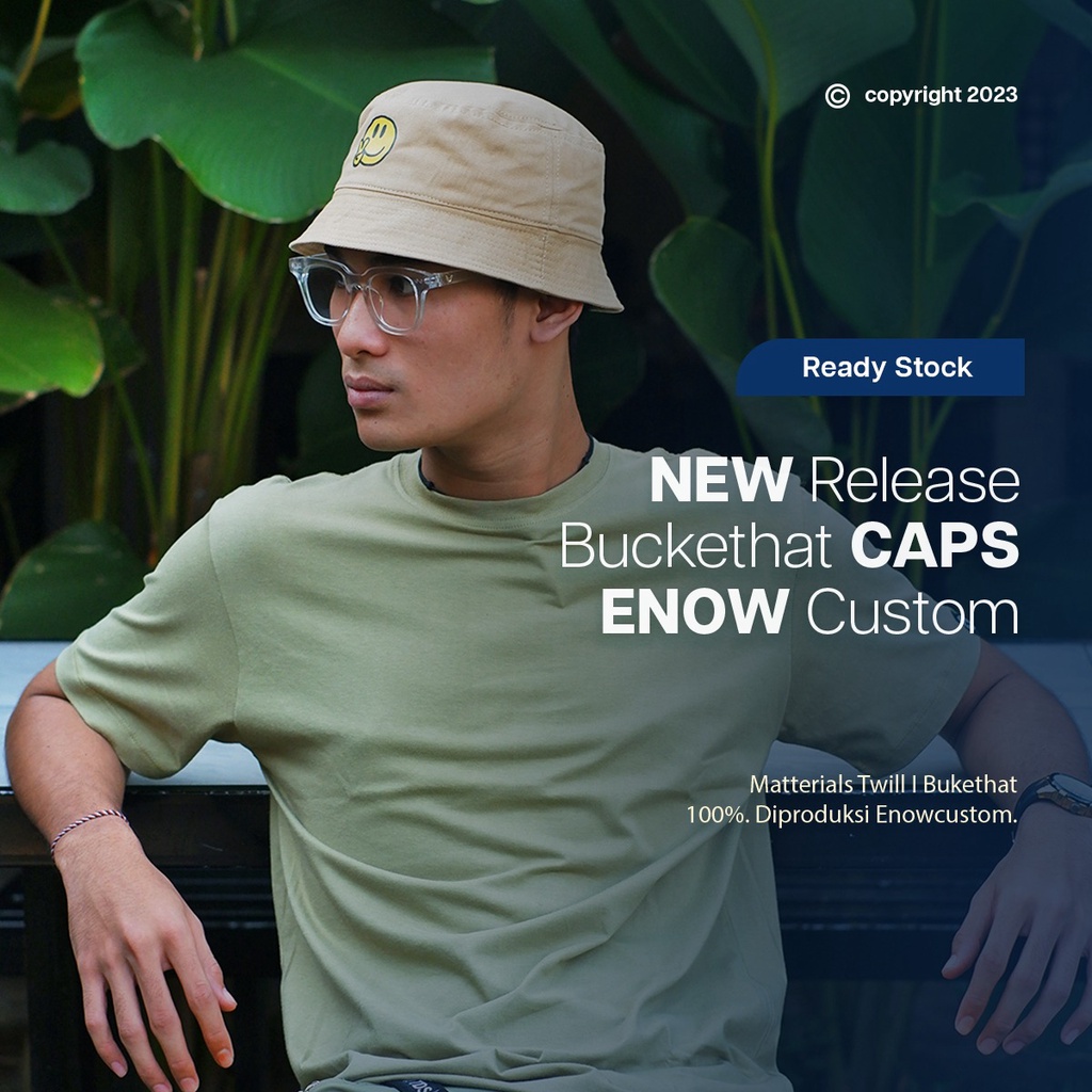 Jual Enow - Bucket Hat / Topi Bucket Premium Polos Custom Desain Suka ...