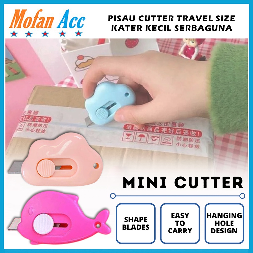 Jual Pisau Cutter Mini Model Awan & Dolphin Alat Bantu Potong Kertas ...