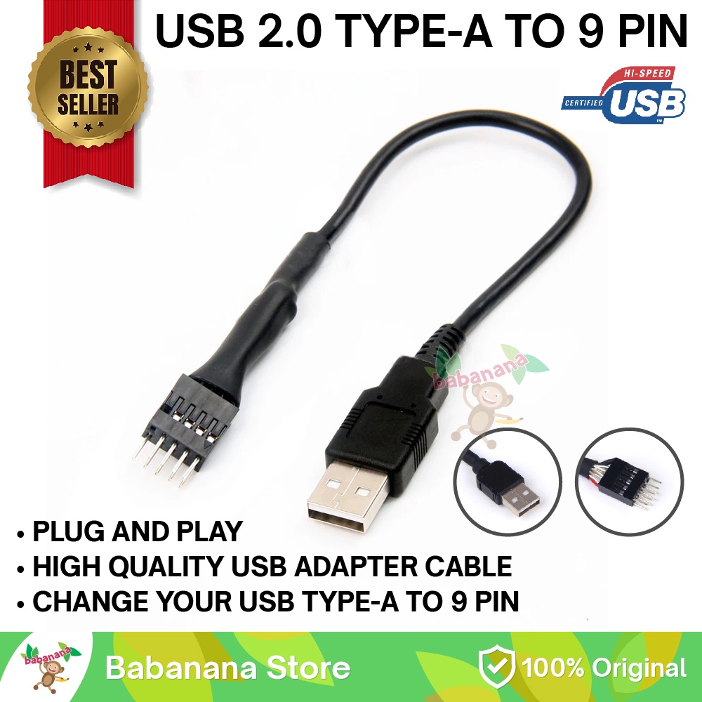 Jual Usb Type A to usb 9 pin male motherboard adapter cable converter ...