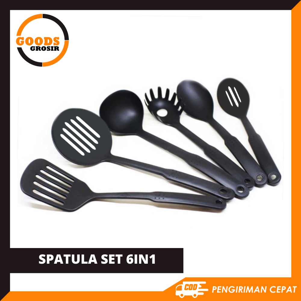 Jual GG - SPATULA SET ISI 6PCS SODET SUTIL SARINGAN CENTONG SAYUR DAPUR ...