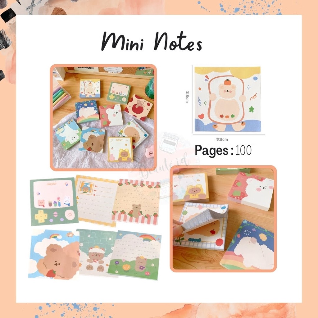 Jual Notes Mini Catatan Kecil Sekolah Kantor Model Lucu Unik Beruang ...