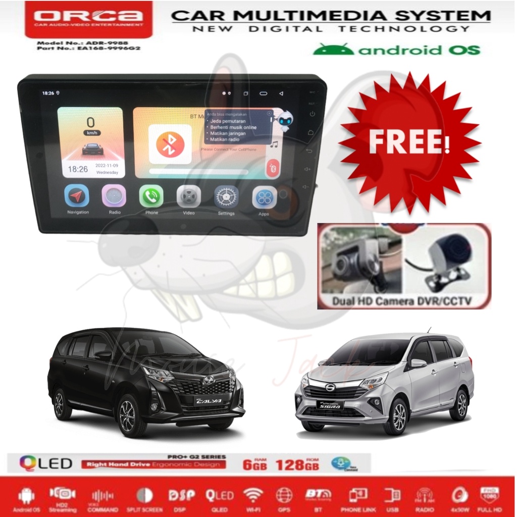 Jual Head Unit Android Orca pro For Sigra Calya 9 inch PNP CCTV-DVR 6GB ...