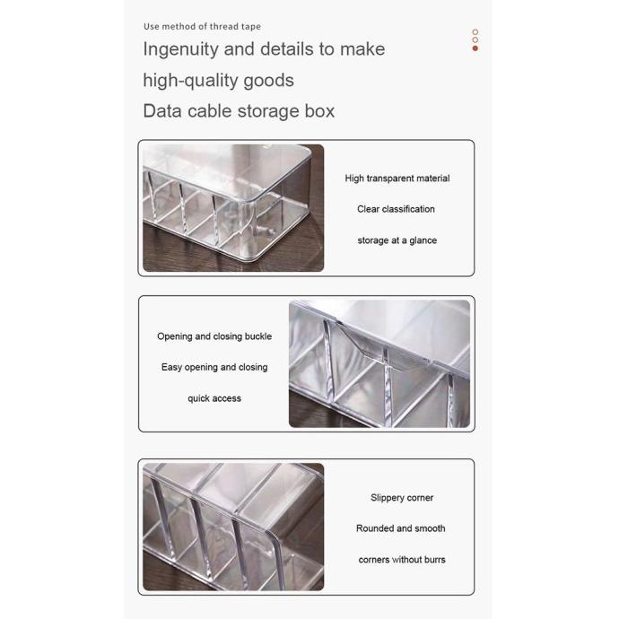 Jual Kotak Kabel Organizer Cable Storage Box 8 Slot With Cover | Shopee ...