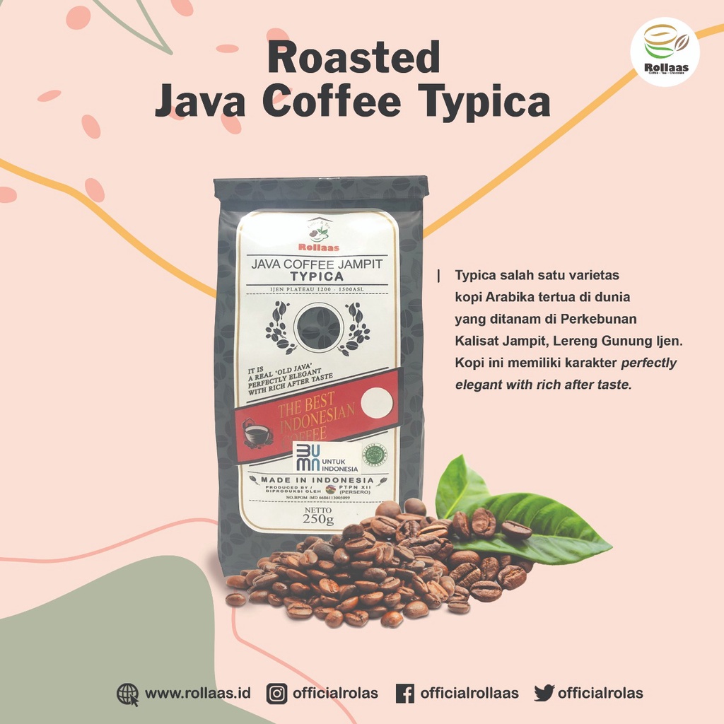 Jual Kopi Arabika Typica 250 gr - Rollaas Java Coffee Arabica | Shopee Indonesia