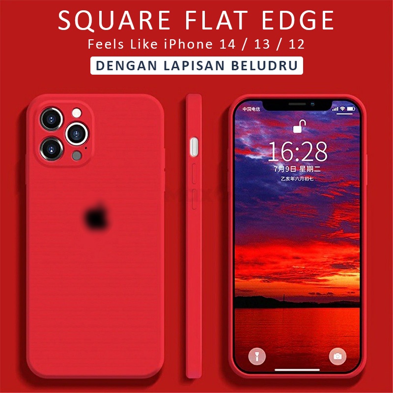Jual SILICONE SQUARE EDGE Soft Case iPhone 7 8 Plus X XR XS 11 12 13 ...