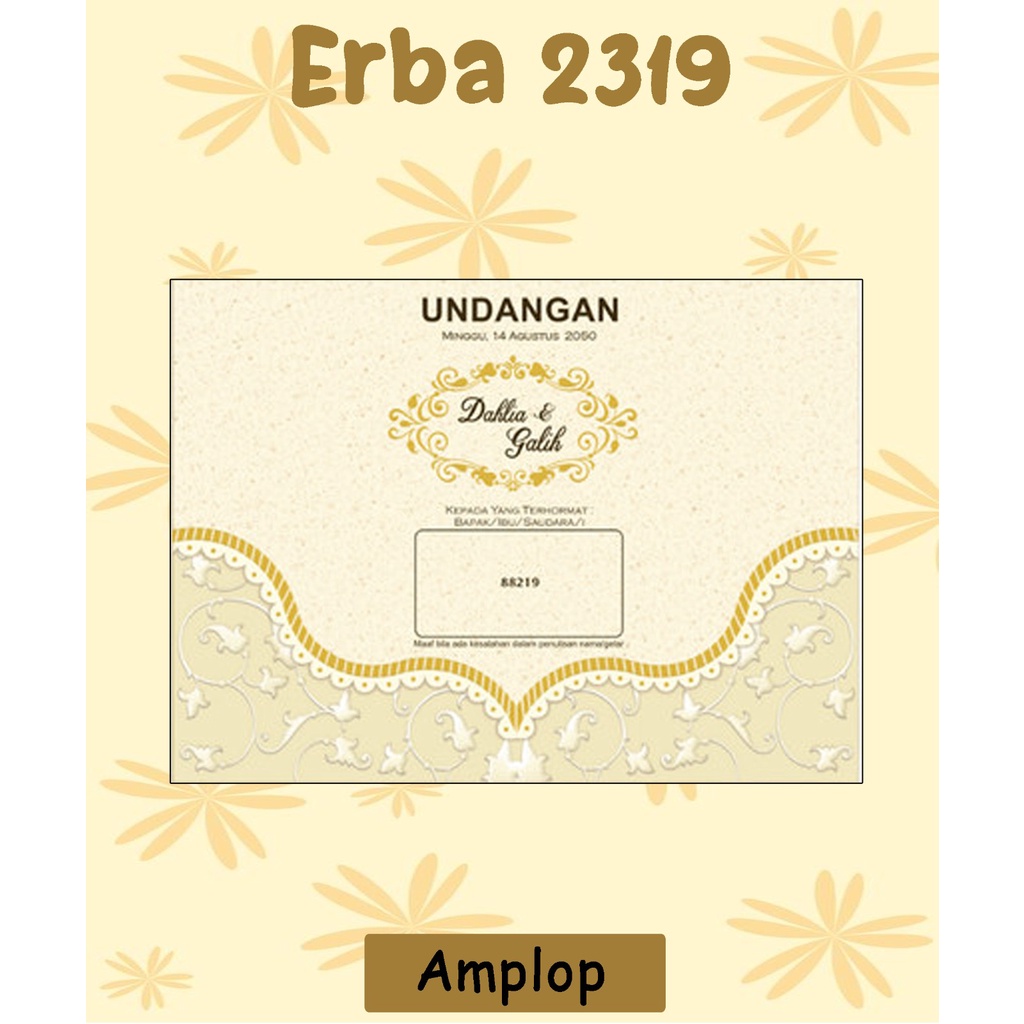 Jual Blangko Undangan Pernikahan ERA BARU / ERBA 2319 SET UNDANGAN ...