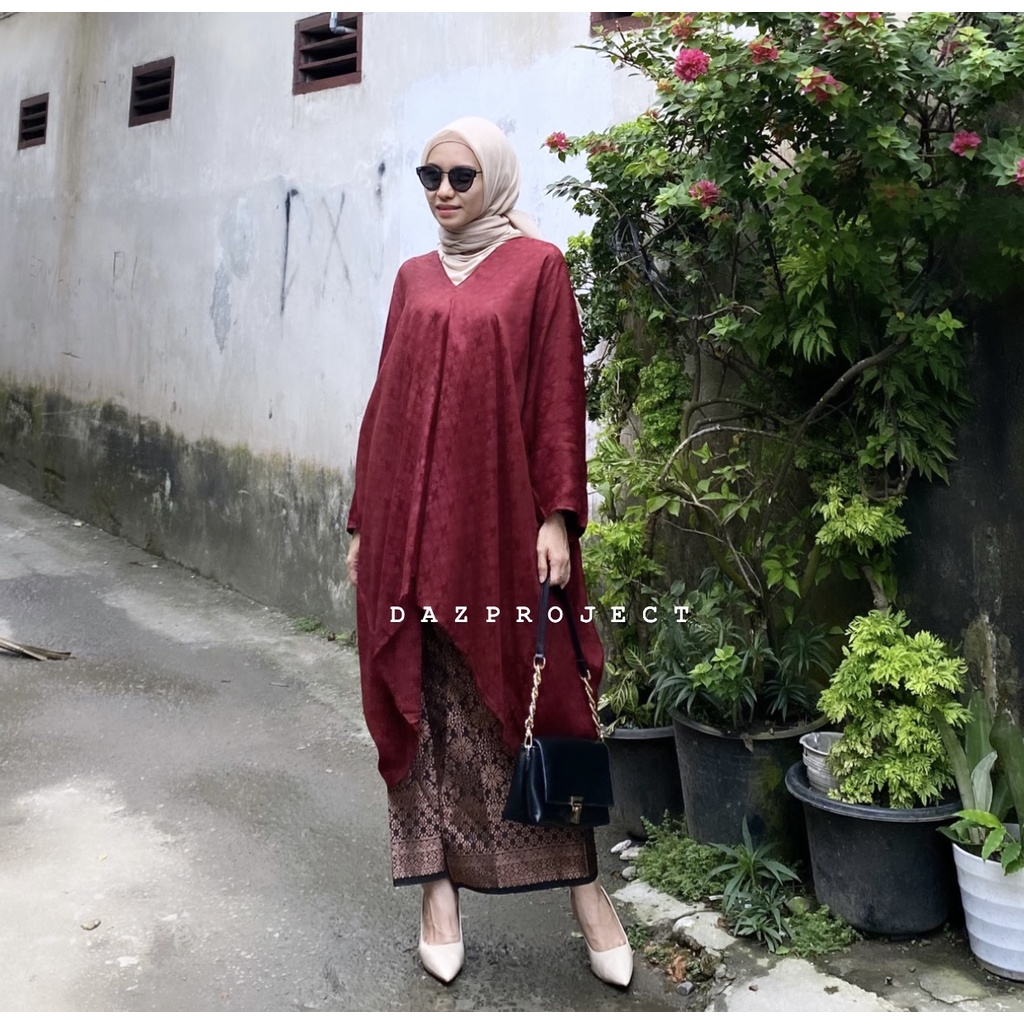 Jual Kaftan Tunik Viscose SET Plus Rok Lilit Rok Songket Tenun Kaftan ...