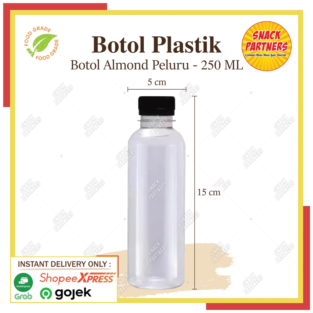 Jual BOTOL ALMOND 250 ML (PENGIRIMAN INSTANT ONLY) - Botol Minuman ...