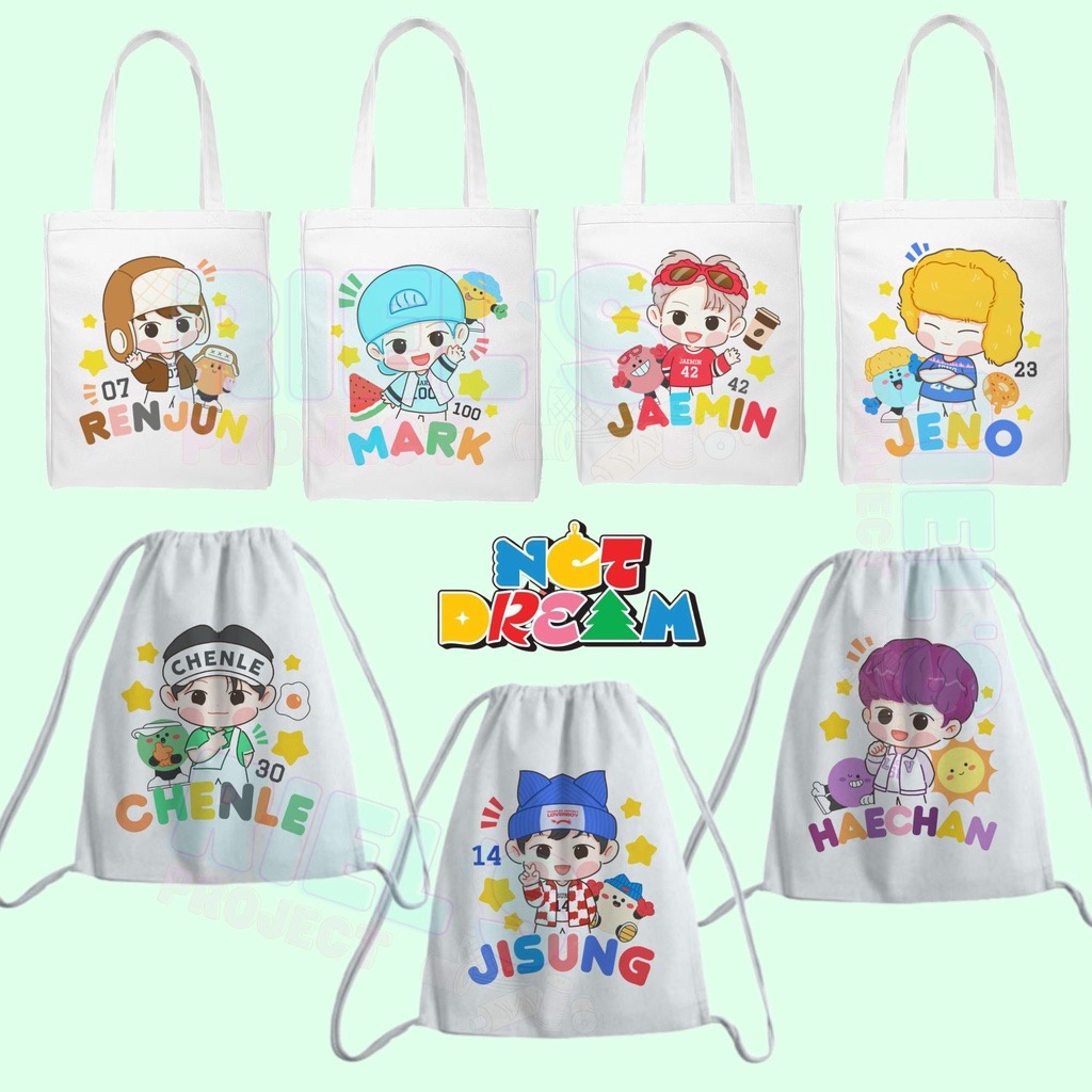 Jual Totebag Stringbag NCT canvas uk 30x40 | Shopee Indonesia