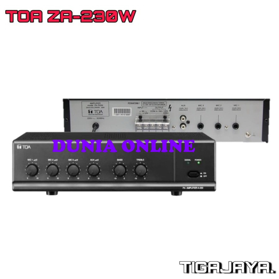 Jual TOA ZA-230W ORIGINAL AMPLIFIER MIXER POWER 30 WATT 230W AMPLI ...