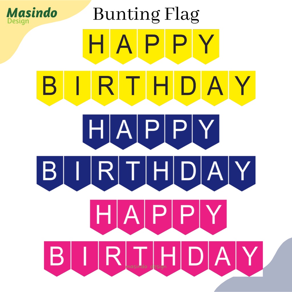 Jual Bunting Flag Custom Huruf | Shopee Indonesia