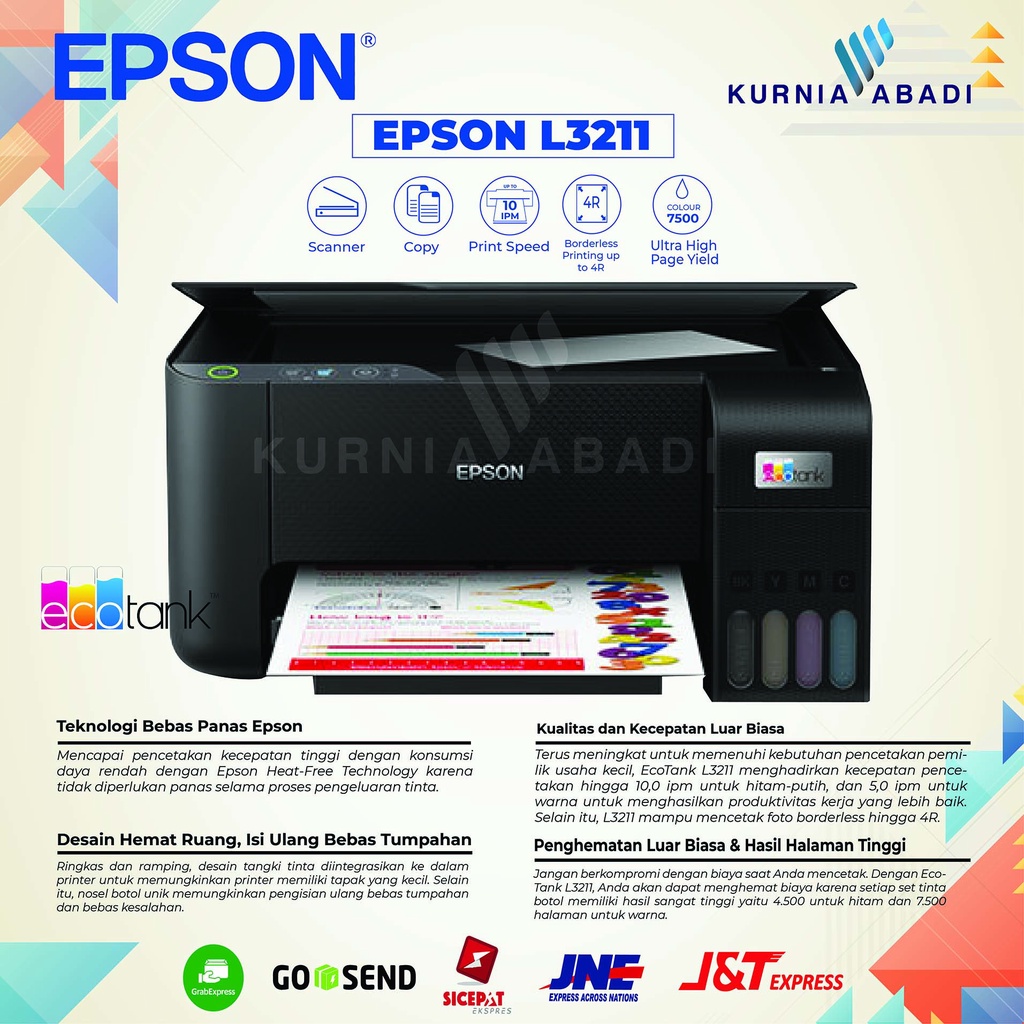 Jual Epson EcoTank L3211 A4 All-in-One Ink Tank Printer | Shopee Indonesia