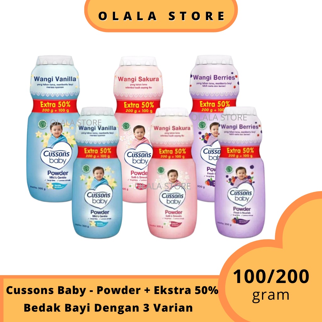 Jual CUSSONS - BABY POWDER 200+100 GRAM & 100+50 GRAM / BEDAK BAYI ...