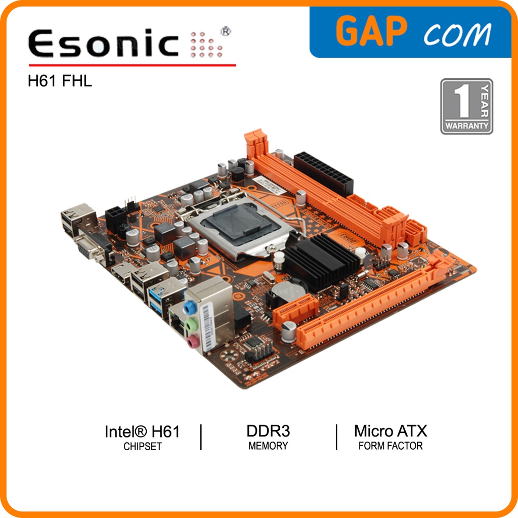 Jual Motherboard Esonic H61 FHL (Intel H61 DDR3 LGA 1155) | Shopee ...