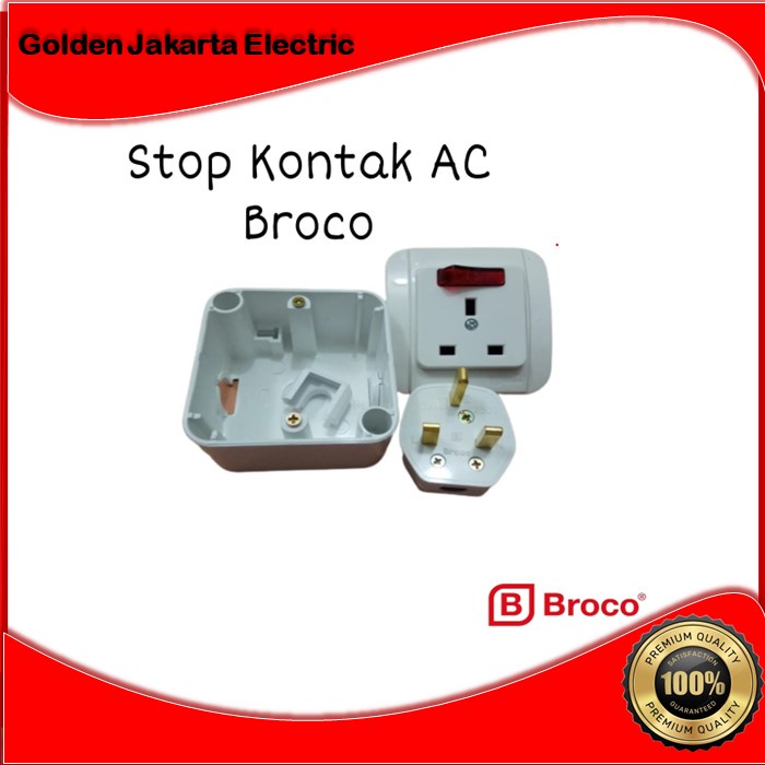 Jual COLOKAN AC / STOP KONTAK AC / STOP KONTAK AC SET BROCO | Shopee ...