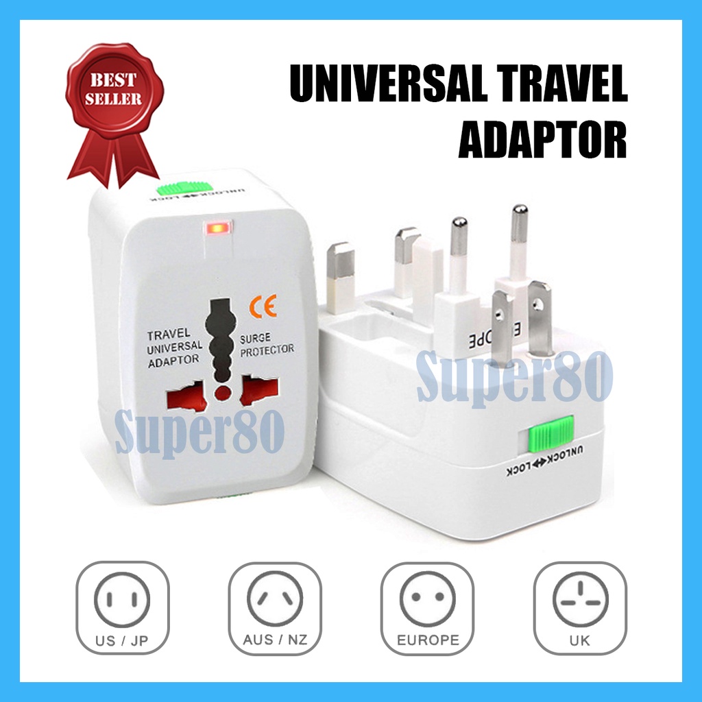 Jual Universal Travel Adaptor International Plug Adapter Charger ...