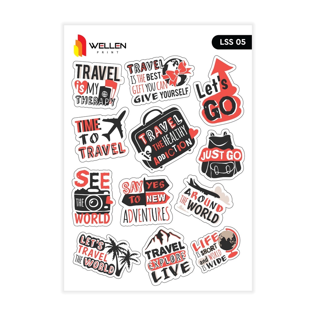 Jual WELLEN PRINT - Sticker Set Koper / Print Sticker Koper Travel ...