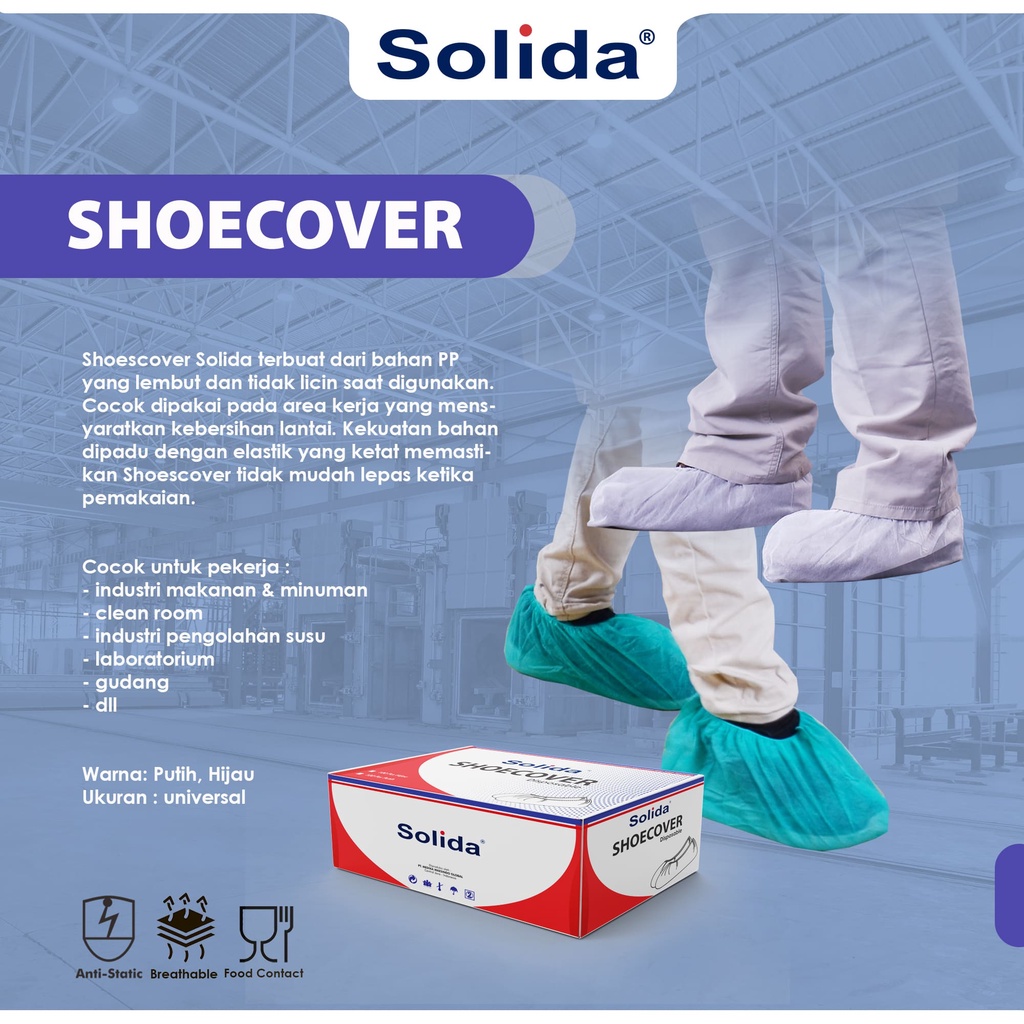 Jual Shoecover SOLIDA Sarung Sepatu Medis - Box Isi 100 Pcs | Shopee ...