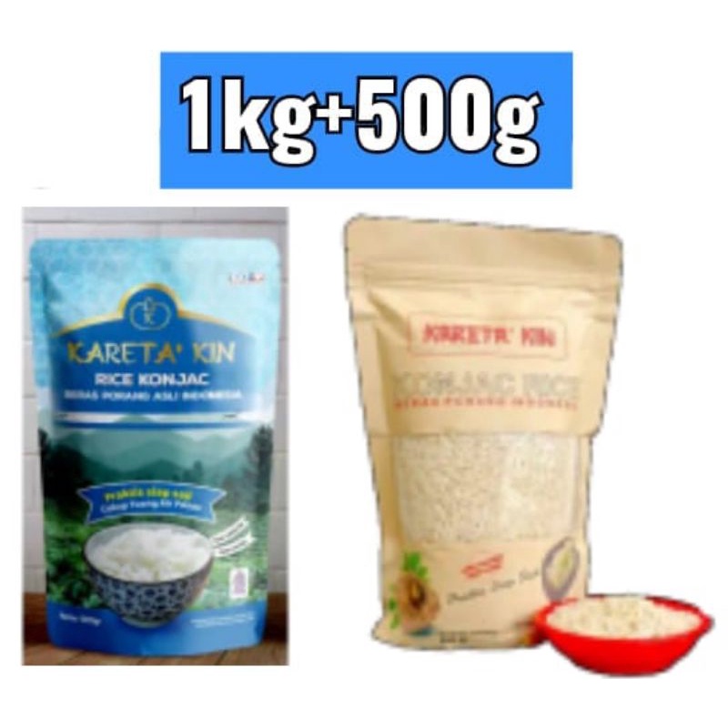 Jual Beras Porang Kareta'kin Shirataki konjac rice paket 1kg+500g | Shopee Indonesia