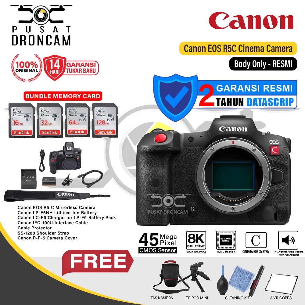 Jual Canon EOS R5C Body Only Mirrorless Camera - EOS R5 C Resmi Canon R ...
