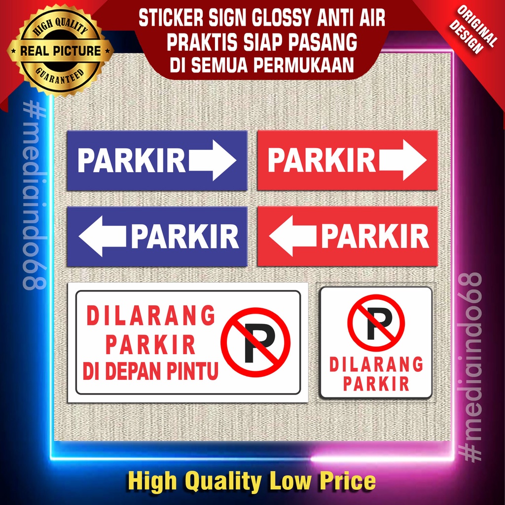Jual STICKER - SIGN PARKIR - BAHAN VINYL ANTI AIR (LAMINATING GLOSSY ...