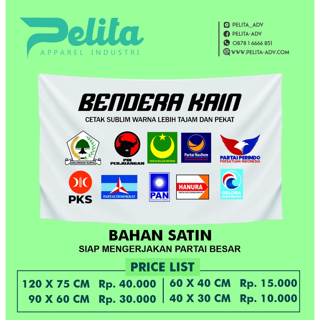 Jual BENDERA PARTAI/BENDERA POLITIK/BENDERA BISA CUSTOM | Shopee Indonesia
