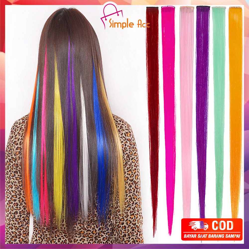 Jual DO-K144 Wig Jepit Rambut Palsu Lurus Panjang Single Hair Extention ...