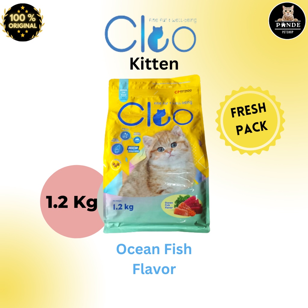 Jual Cleo Kitten Ocean Fish 1,2 Kg Makanan Kucing anak rasa Ocean Fish ...