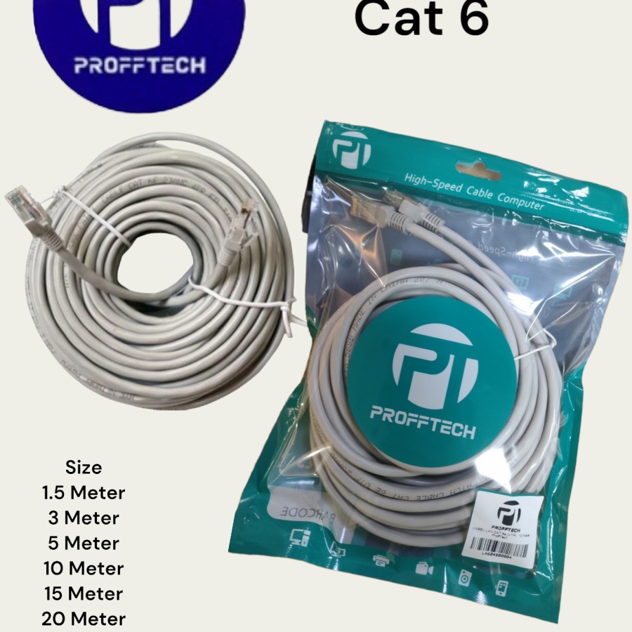 Jual Kabel Lan Cat 6e UTP ORIGINAL PROFFTECH 3M 5M 10M 15M 20M 25M 30M | Shopee Indonesia