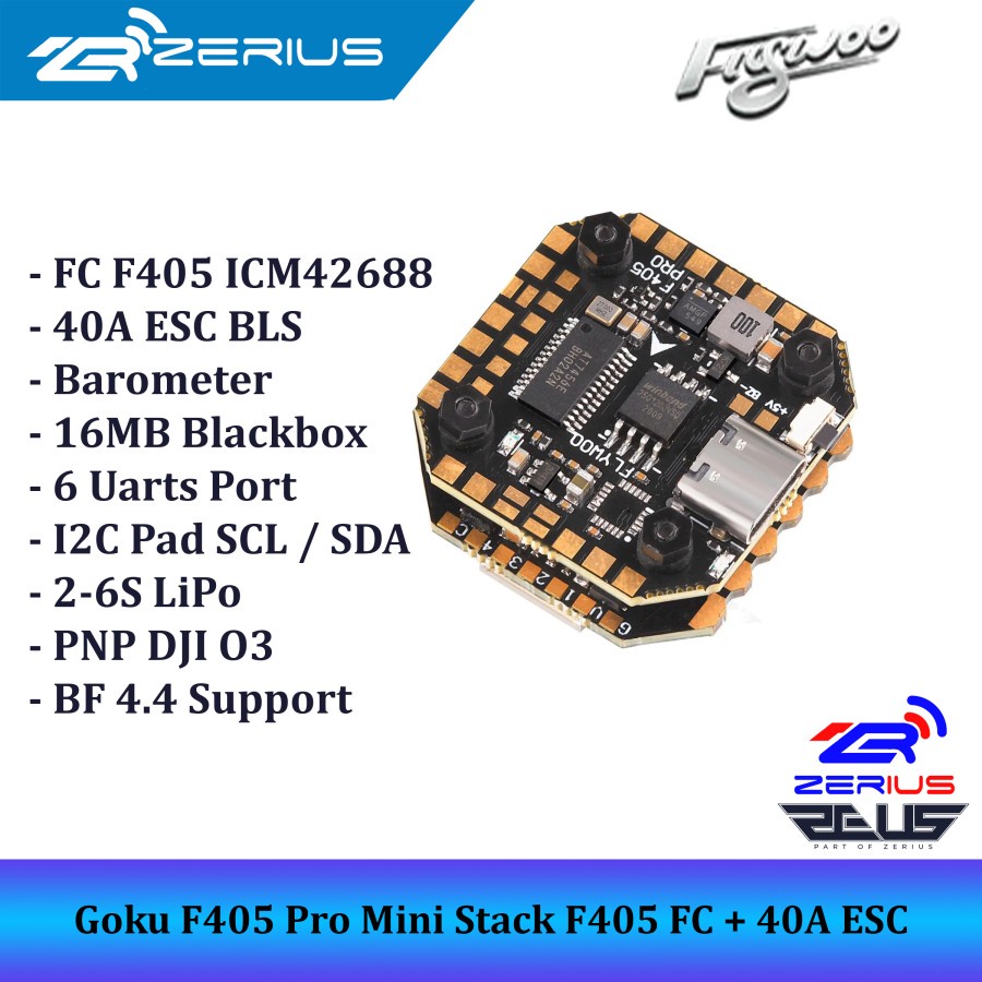Jual FLYWOO GOKU Versatile F405 Pro Mini Stack F405 FC 40A ESC PNP DJI ...