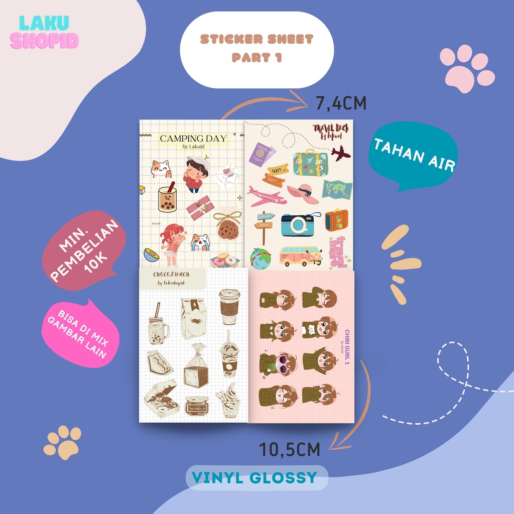 Jual [PART 1] Stiker pack / Sticker Sheet / STICKER AESTHETIC / Sticker ...