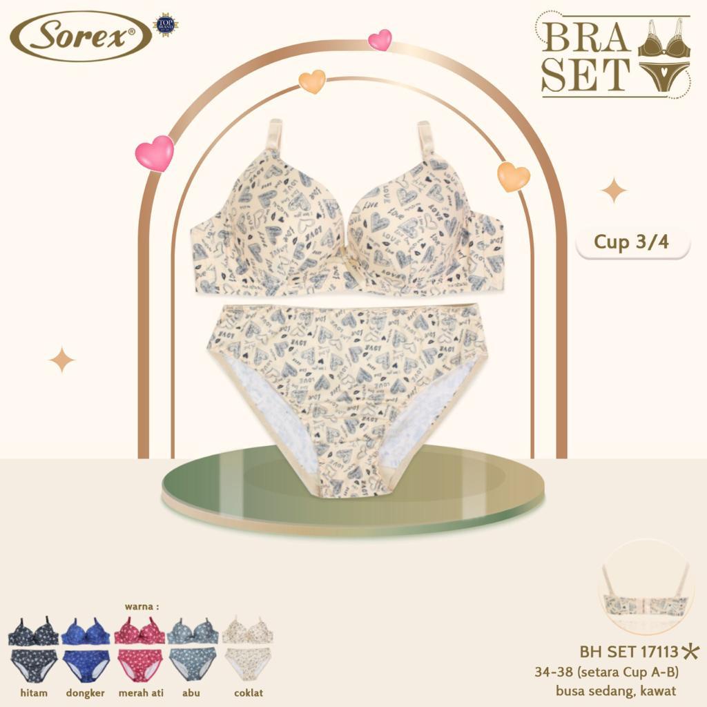 Jual (Set Bra) Bh Bra Set Sorex 17113 Cup Sedang (34-38) Kait 3 Busa ...
