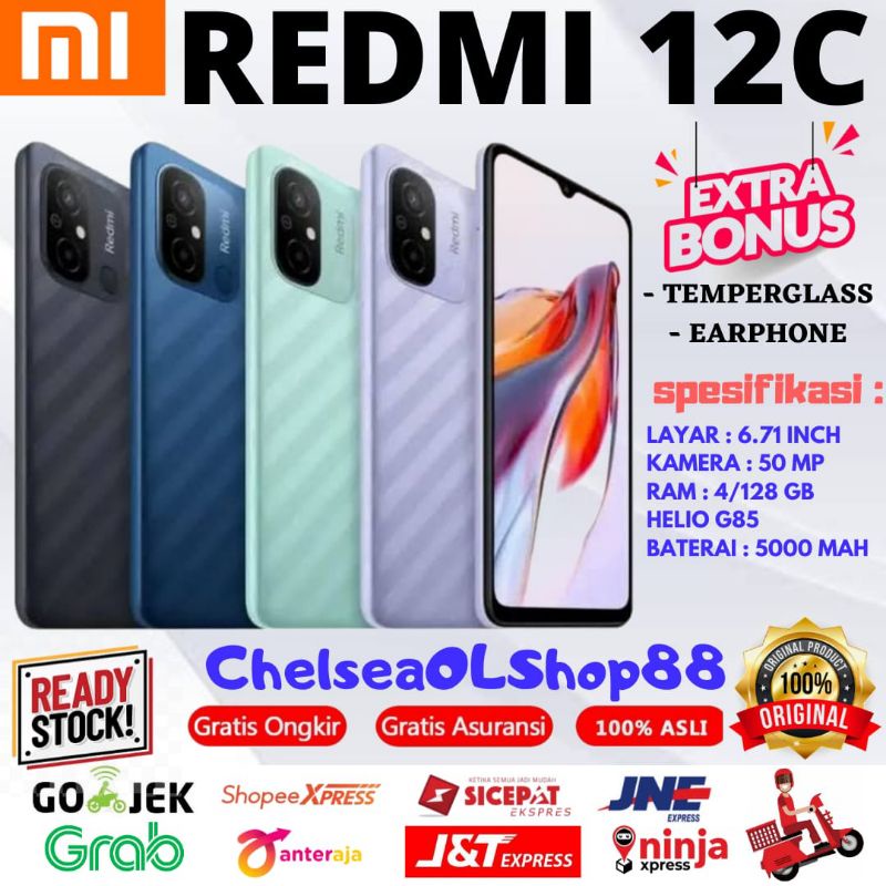 Jual REDMI 12C RAM 4/128GB GARANSI RESMI XIAOMI INDONESIA | Shopee ...