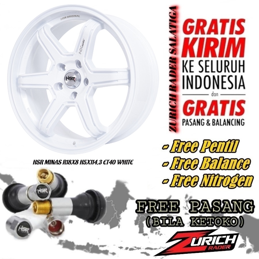 Jual Velg Racing TE37 Ring 18 HSR MINAS R18 Lebar 8 Pcd 5X114 ET40 White Mobil Innova Xpander ...
