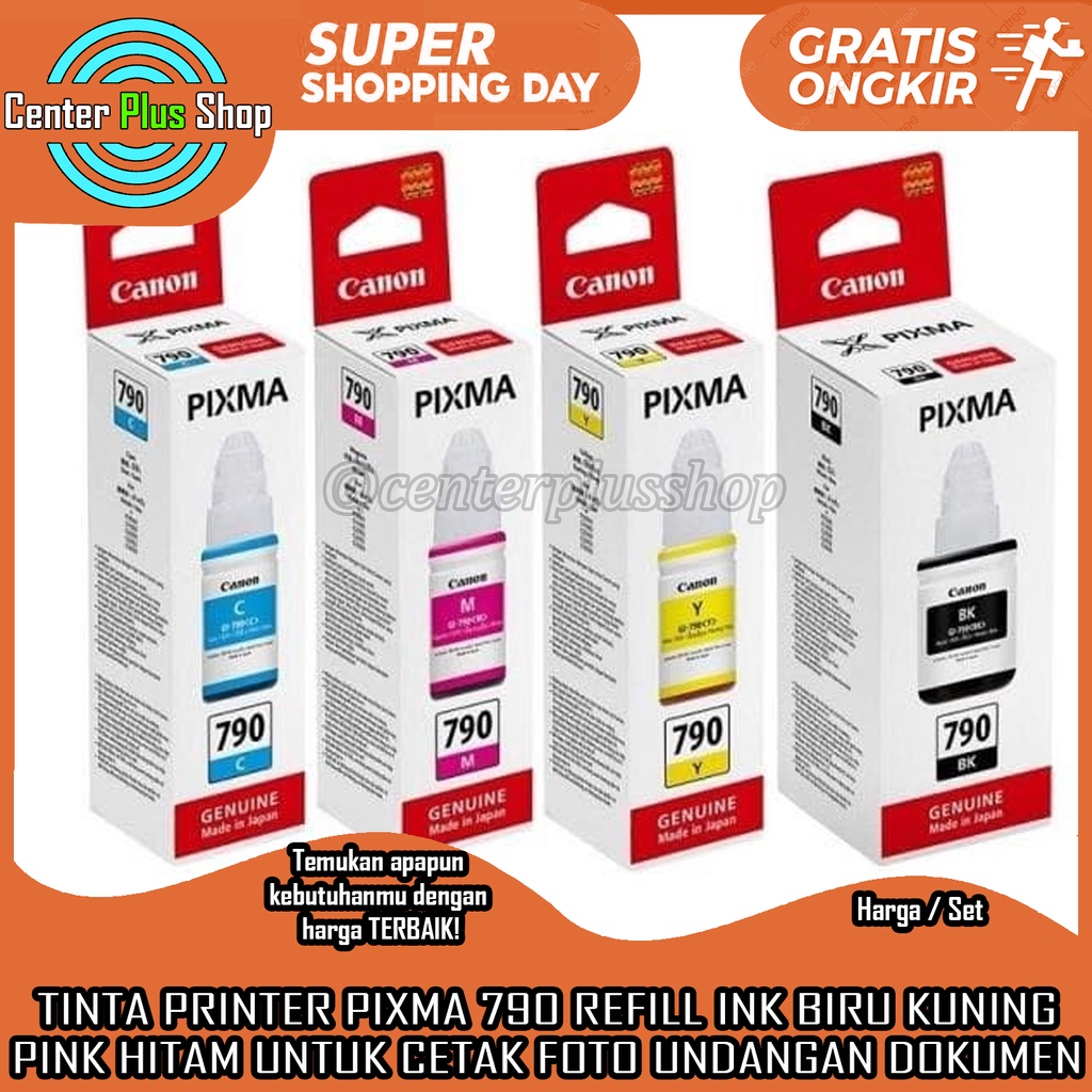 Jual Canon Pixma Gi 790 Tinta Printer G1000 G2000 G3000 G2010 Ink Refil ...
