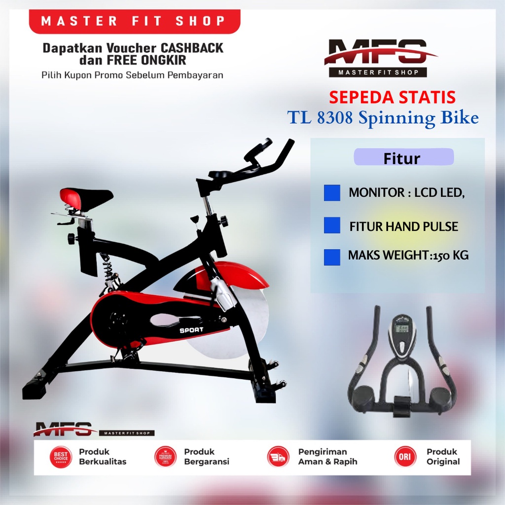 Jual Spinning bike JLS Black Sepeda America Hitam TL8308 Shockbreaker TL 8308 | Shopee Indonesia