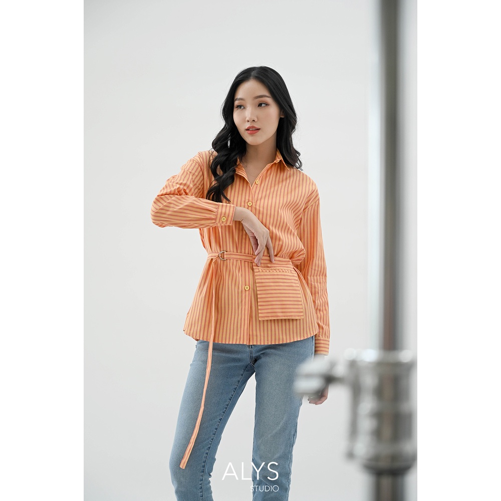 Jual Alys Studio Kemeja Belt Pocket Lengan Panjang | Shopee Indonesia