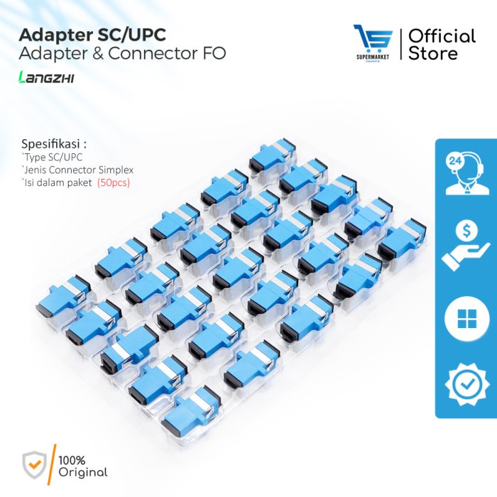 Jual Adapter SC UPC Fiber Optic Connector Adaptor SC UPC Fiber Optik ...
