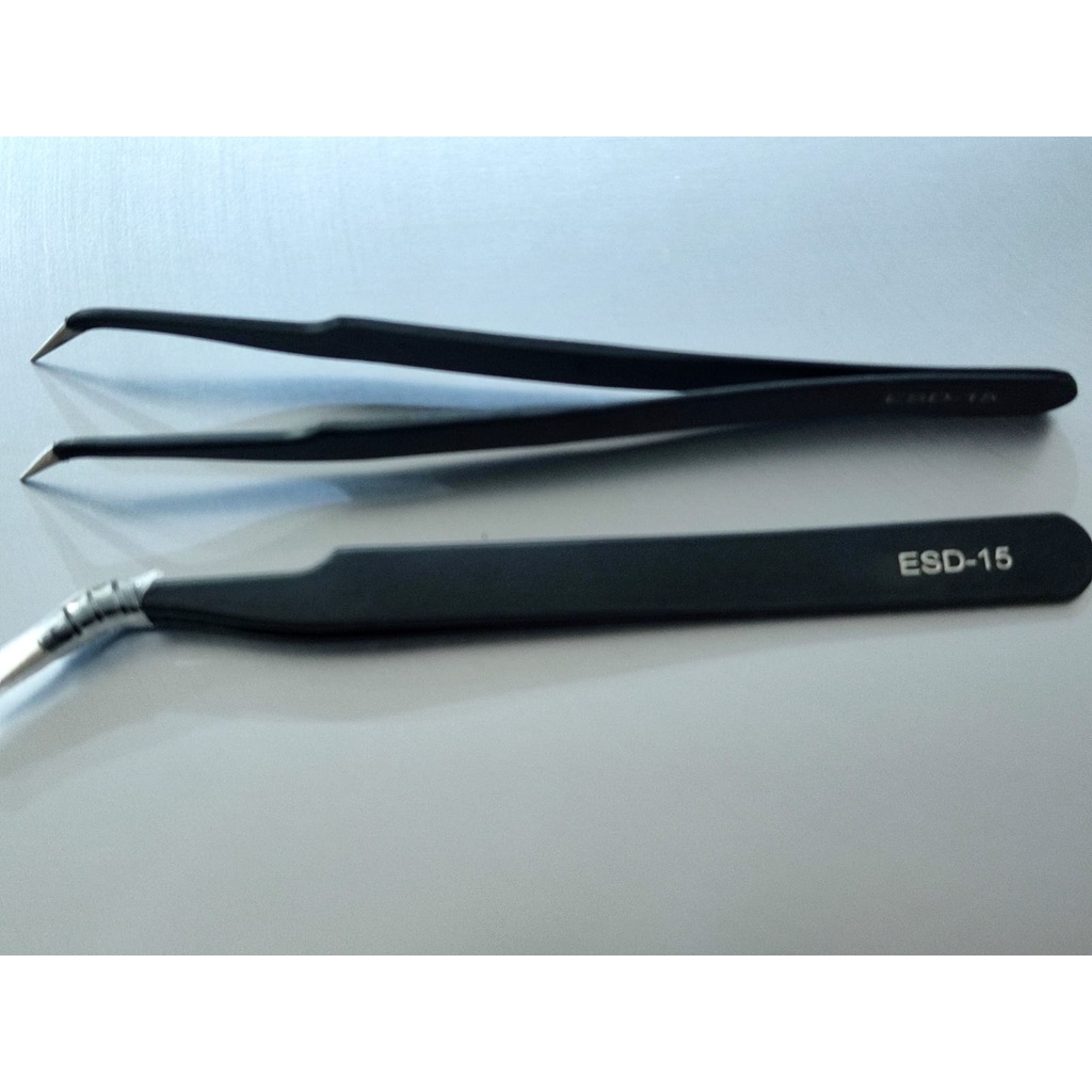 Jual pinset tweezer lurus tumpul ESD-15 ESD15 ESD 15 tweezers mirip ...