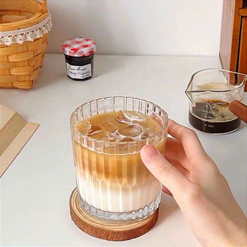 Jual Gelas Korea Estetik Gelas Kaca Aesthetic Home Cafe Gelas Kopi Kaca ...