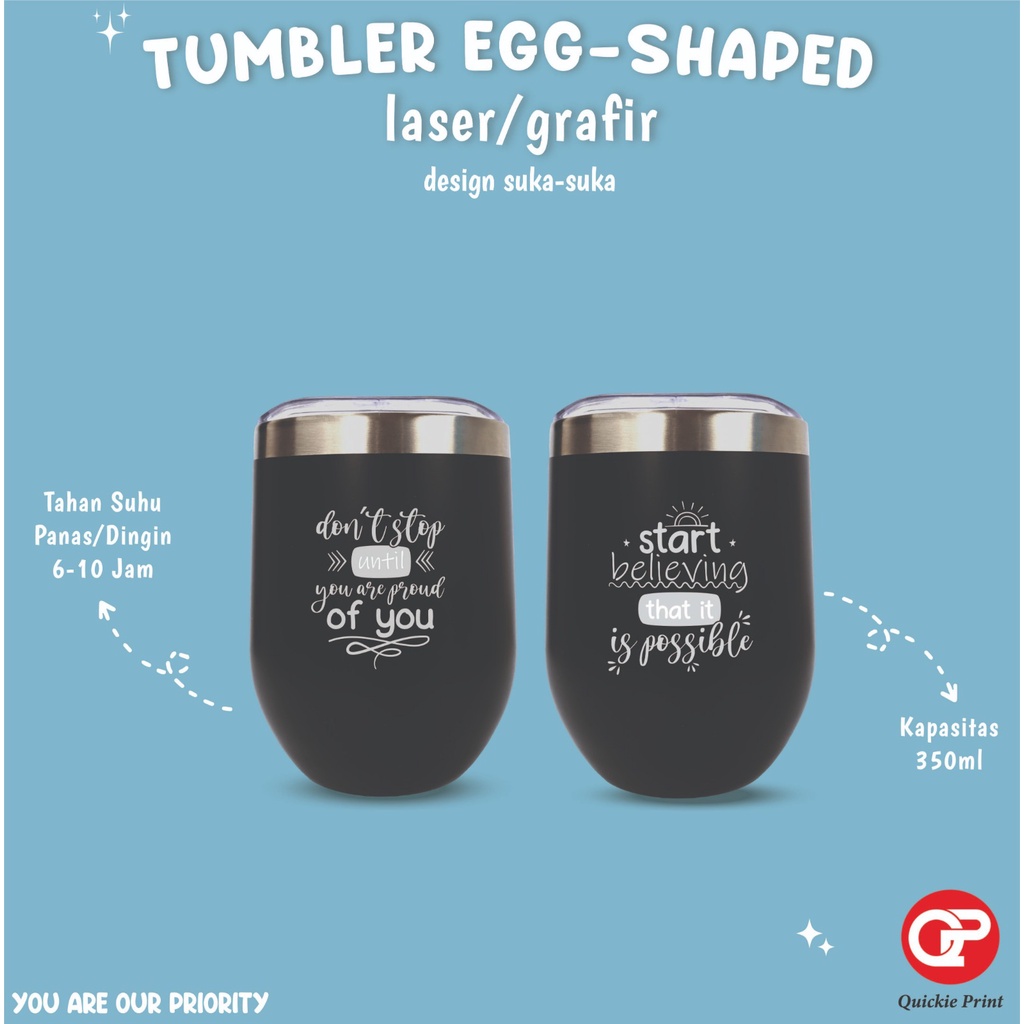 Jual QuickiePrint Custom Mug Egg Shaped Custom Gelas Kopi Laser Grafir ...