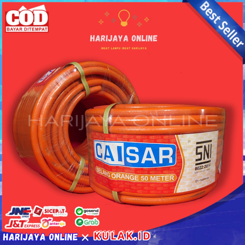 Jual CAISAR SELANG GAS ORANGE 3 LAPIS 50 METER ROLL SELANG KOMPOR GAS ...