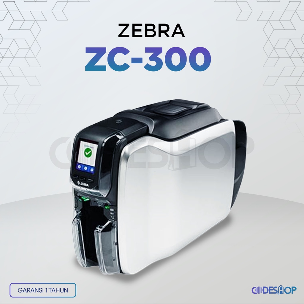 Jual Id Card Printer Zebra Zc300 Single Side Usb Ethernet Shopee