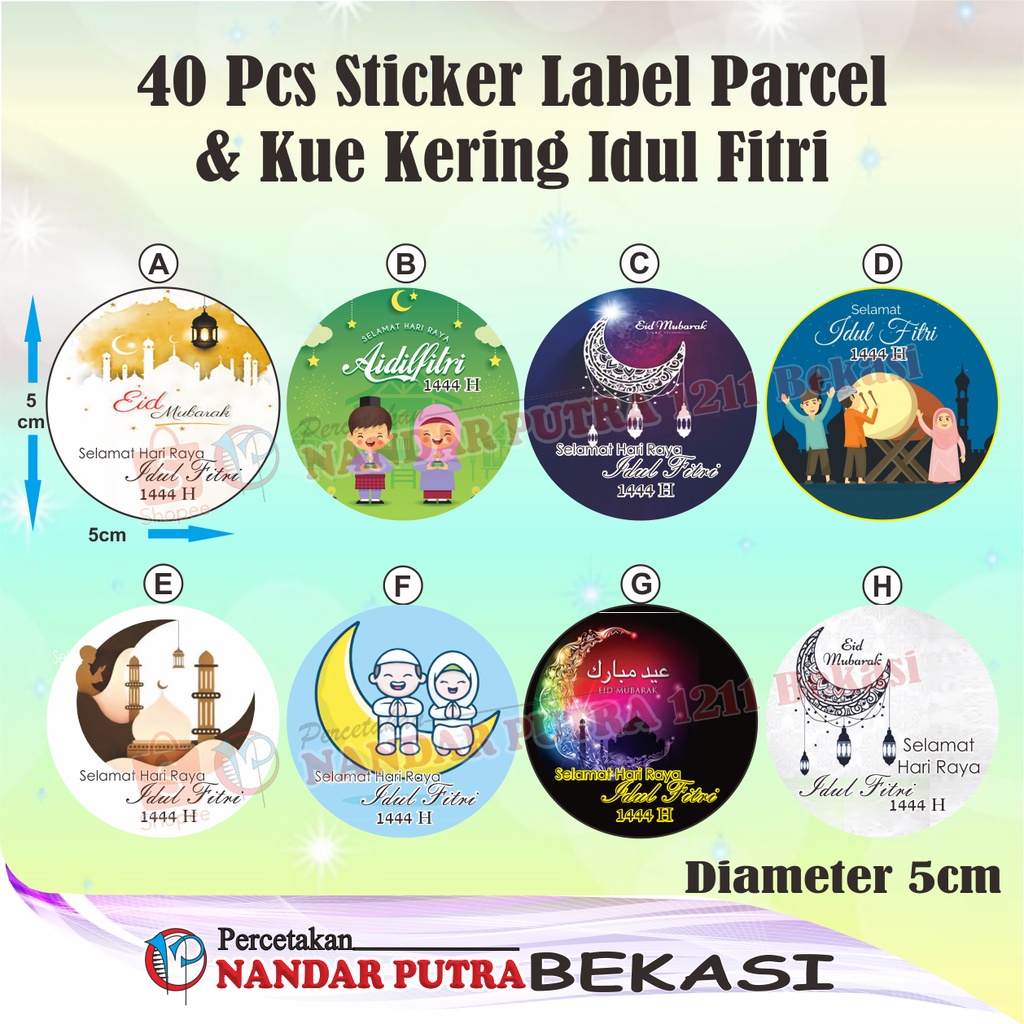 Jual (40Pcs) Stiker label parcel/stiker kue kering Idul Fitri | Shopee ...