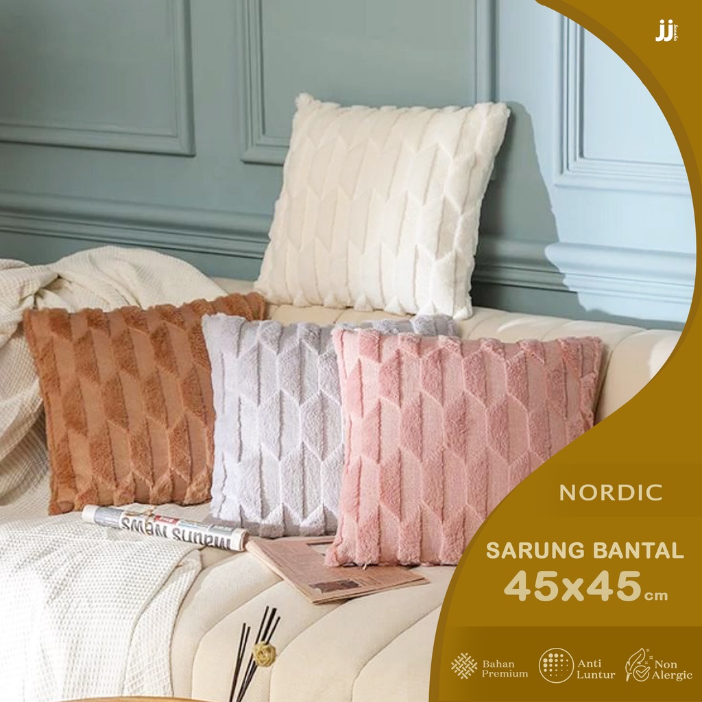 Jual SARUNG BANTAL SOFA 45X45 CM BULU TIMBUL HALUS EROPA STYLE WARNA ...