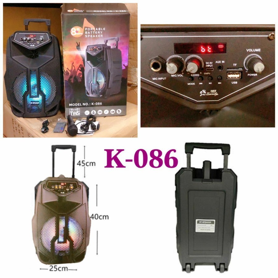 Jual JG SHOP SPEAKER KOPER BLUETOOTH + MIC K-086 PORTABLE SPEAKER K086 | Shopee Indonesia