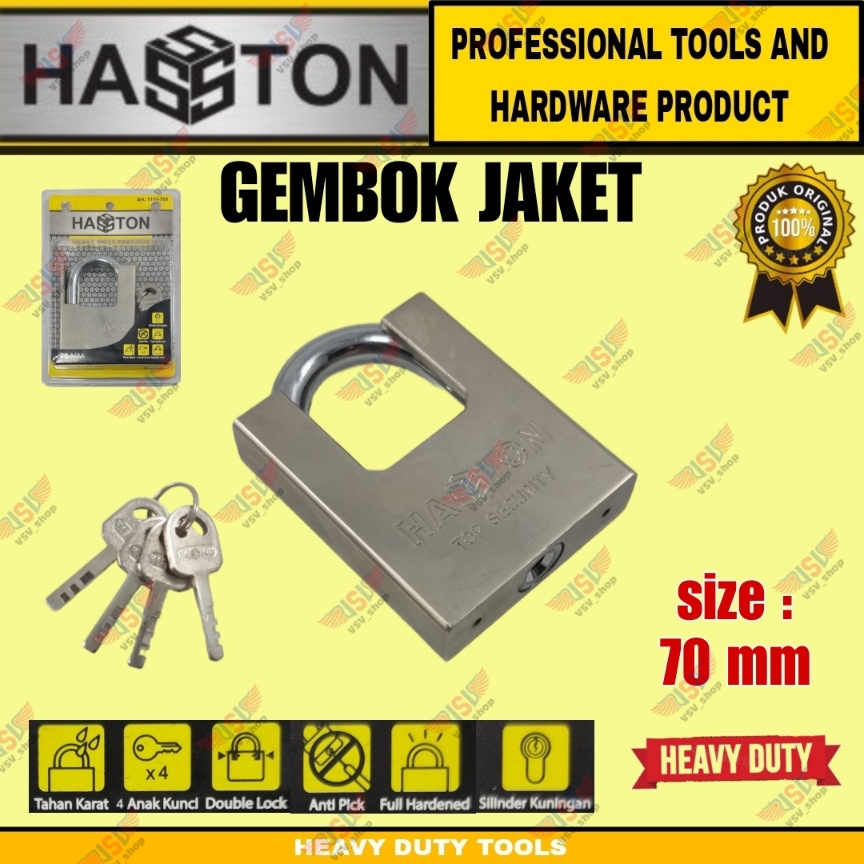 Jual Hasston Gembok jaket 70mm Gembok rumah gembok pagar Heavy duty ...