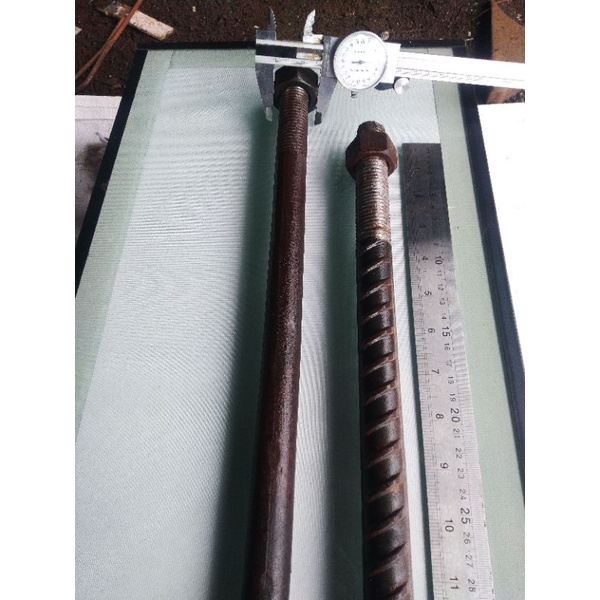 Jual Baut Angkur L 1"x60cm (25mm x 60cm) + Mur Bahan Besi Betoneser ...