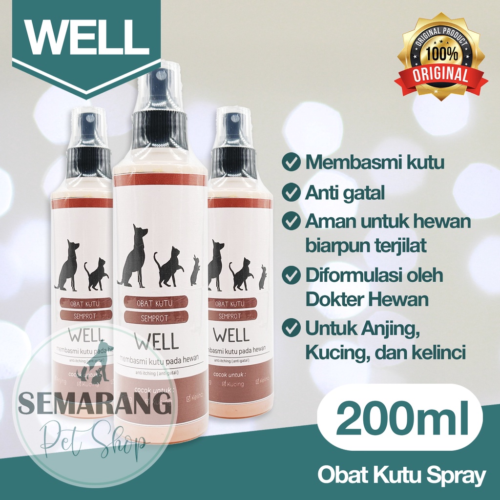 Jual OBAT KUTU SEMPROT KUCING ANJING | WELL Flea & Tick Treatment Spray ...