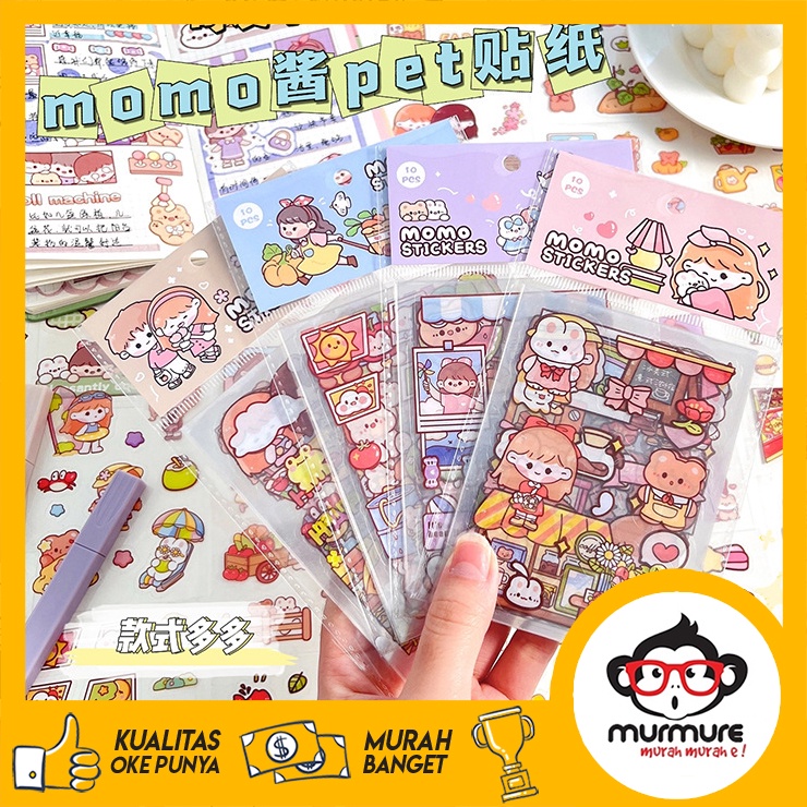 Jual MURMURE | STICKER PET MOMO ISI 10PCS ORIGINAL MOMO STIKER LUCU ...
